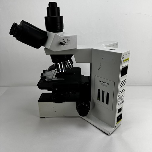 Olympus BX40F4 Microscope w/ U-TV1X Lens & 5 Objectives 10x 25x (2)40x ...