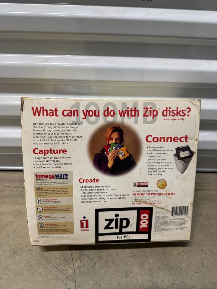 iomega Zip 100 External Disk Drive Parallel Port Model:10919 Box | eBay