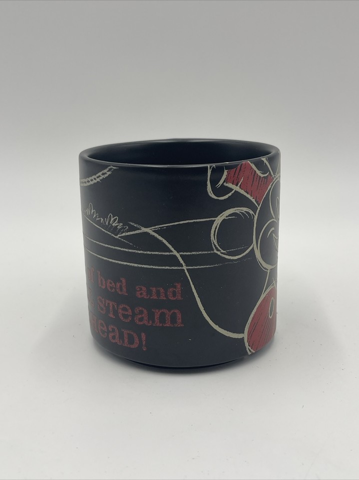 Mickey Mouse Hallmark Steamboat Willie Black Coffee Cup Mug Ship Wheel ...