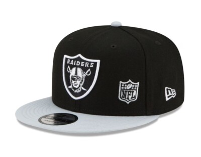 Las Vegas Raiders New Era Black/Silver Blackletter Arch 9FIFTY Snapback ...