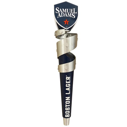SAMUEL SAM ADAMS Boston Lager Silver Blue Spiral Bar Draught Beer Tap ...