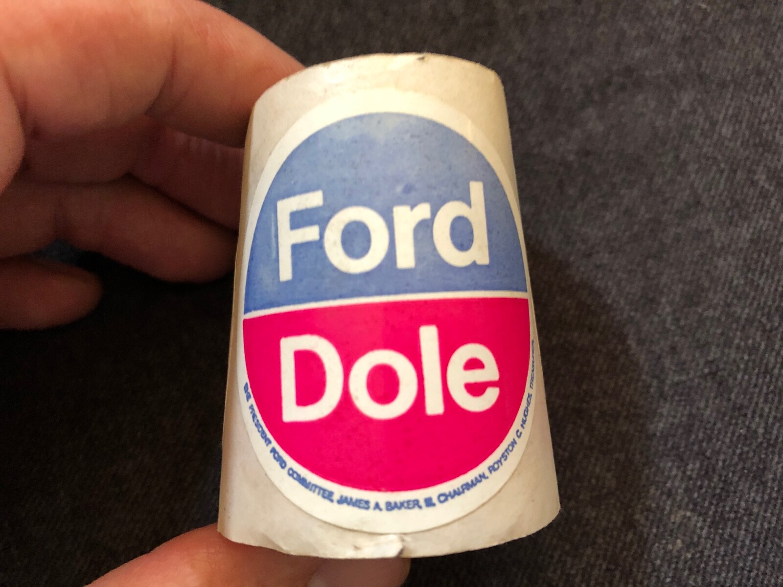 Vintage FORD / DOLE Presidential Campaign Stickers 97pcs round on roll ...