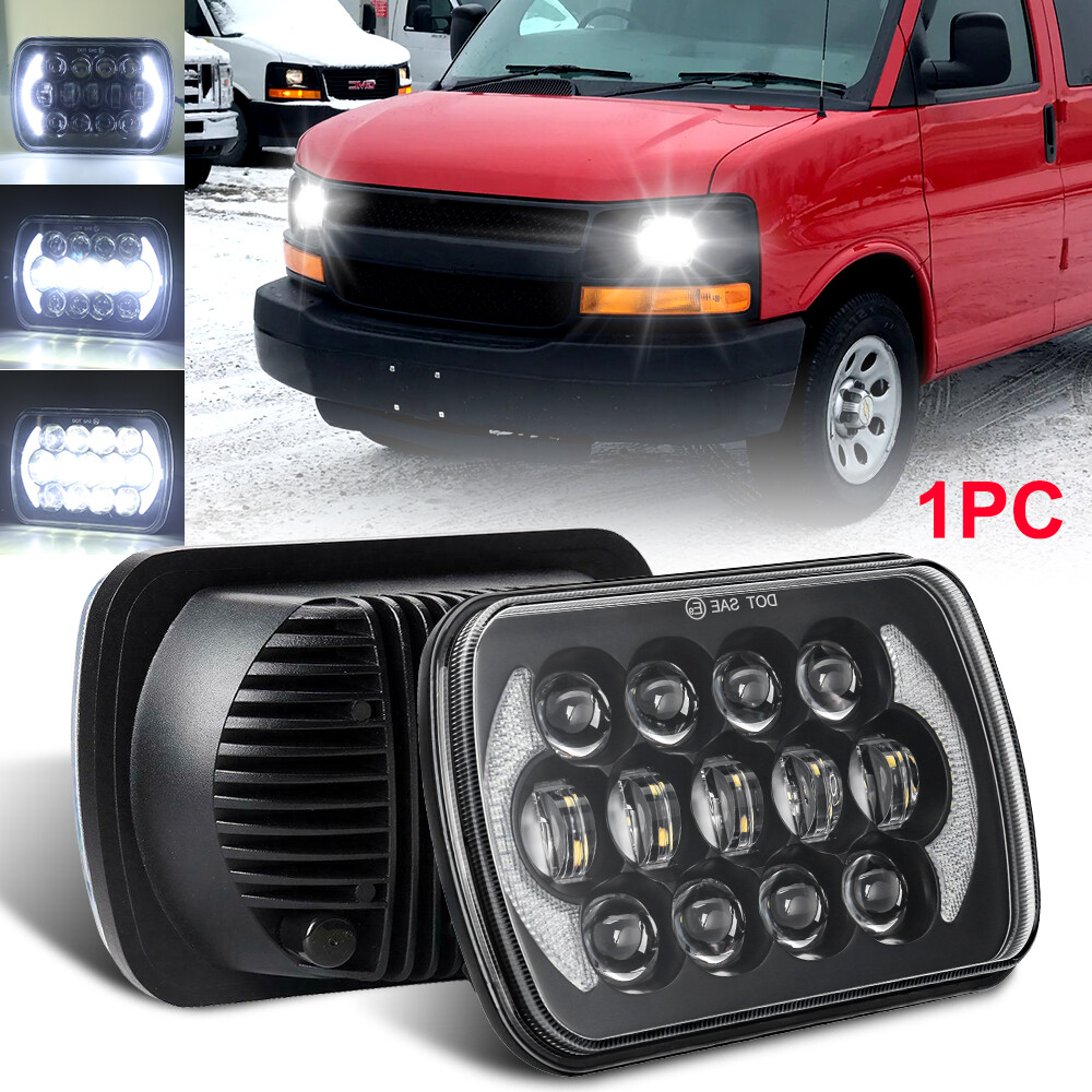 5x7" 7x6" LED Headlight H4 Halo For Chevy Express 1500 2500 3500 Astro ...