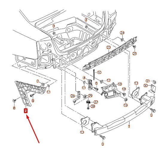 AUDI A6 C7 Rear Left Bumper Guide Section 4G5807453C Genuine | eBay