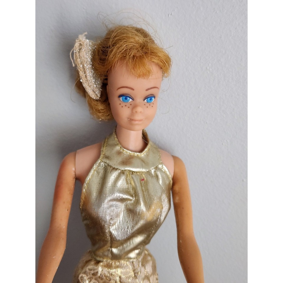 BARBIE Vintage Midge doll 1962In Gold Gown Blonde Hair Blue Eyes | eBay