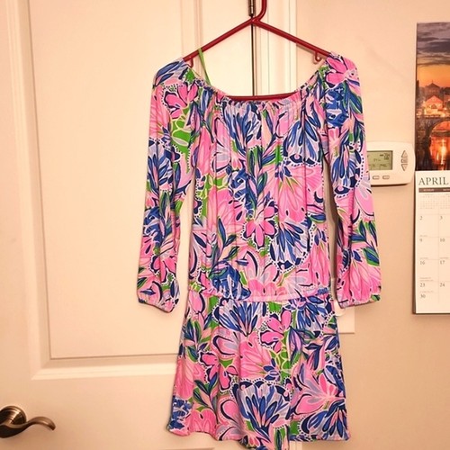 Lilly Pulitzer Pink Flower Print Skort Romper Size XXS | eBay