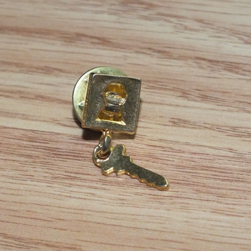 Gold Tone Lock & Key Hole Collectible Dangle Souvenir Lapel Pin | eBay