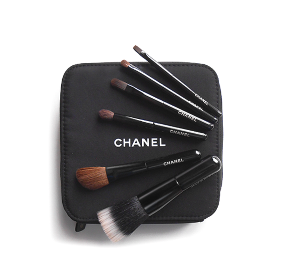 1 Chanel Collection 6 Essential MINI BRUSH Makeup SET w/Mirror+Bag ...
