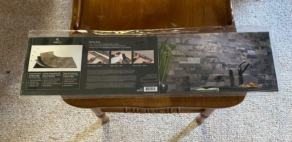 Aspect Stone Medley Slate Peel and Stick Stone Tile | eBay