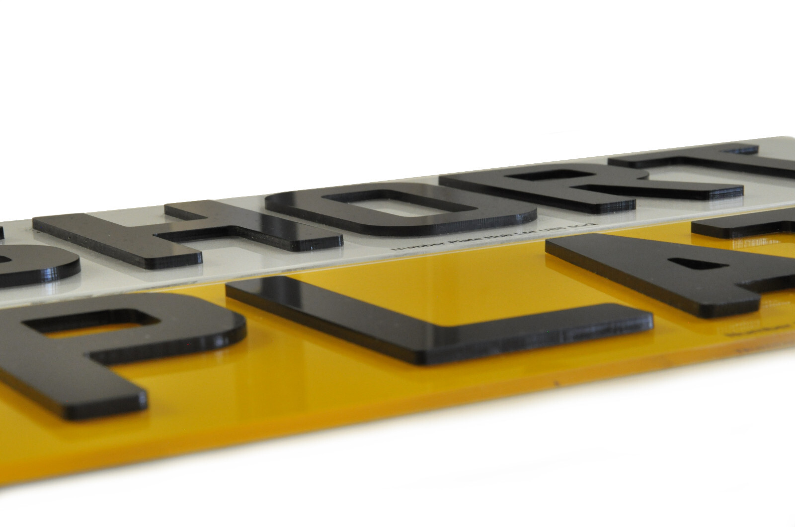 14" Short 4D Number Plates 3mm UK Road Legal Single FRONT or REAR (5 ...