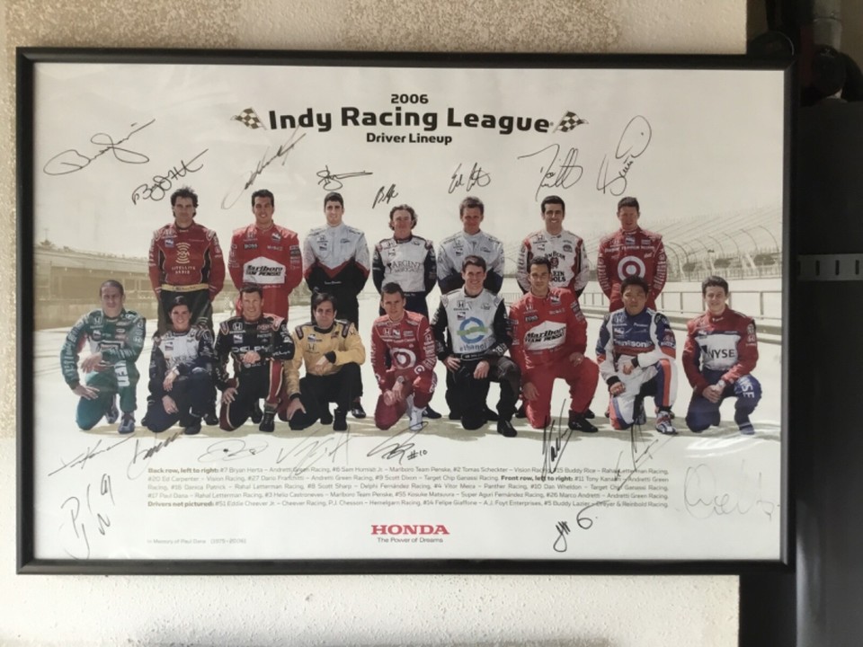 2005 / 2006 Honda Indy car posters 37”x25" hand signed originals framed ...