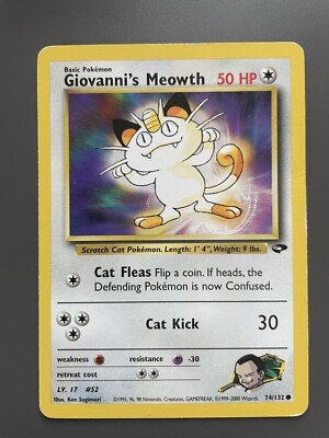 Giovanni's Meowth 74/132 2000 Gym Challenge Pokemon | eBay
