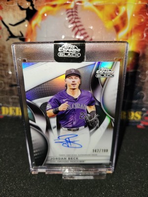 Jordan Beck 2025 Topps Chrome Black Auto #/199 Colorado Rockies CBA-JBE ...