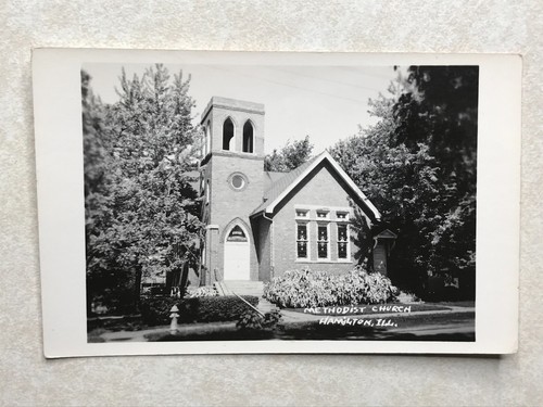 L1564 Postcard RPPC Methodist Church Hamilton IL Illinois | eBay