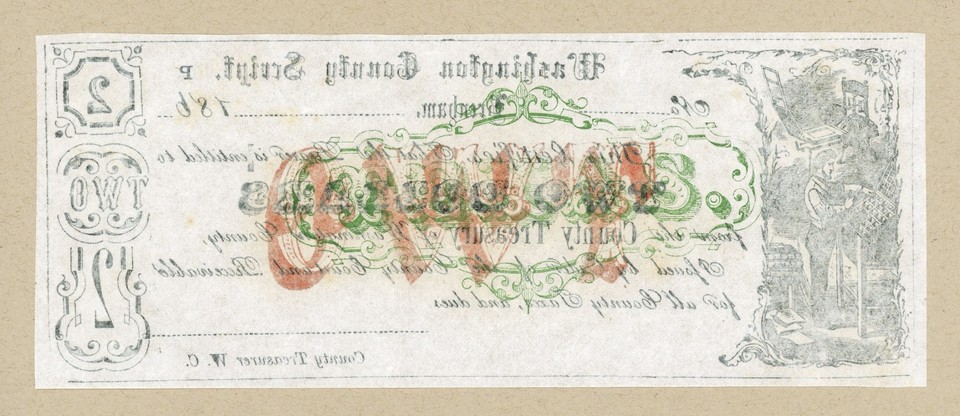1860's $2 Washington County Script - Brenham, TEXAS Note AU | eBay