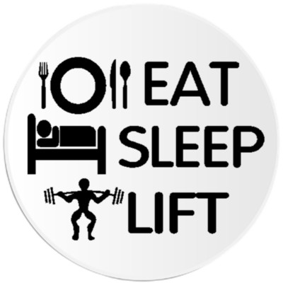 Eat Sleep Lift - 25 Pack Circle Stickers 3 Inch - Weights Gym Athlete ...