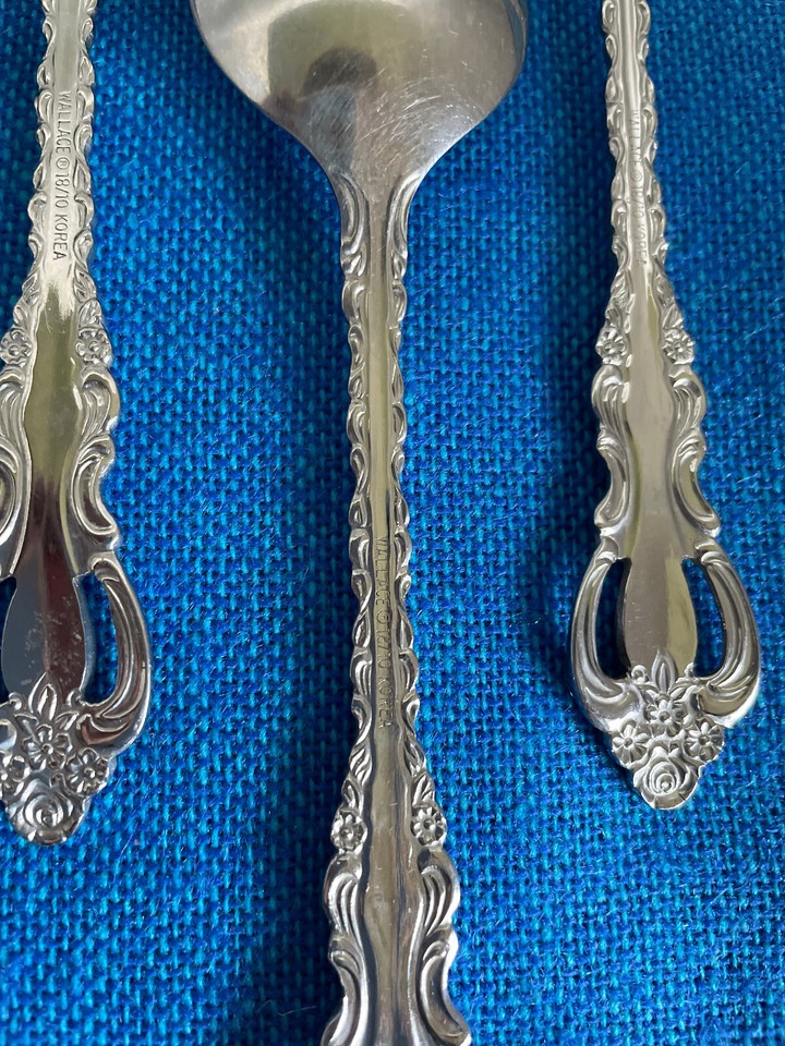 3 SPOON 2 FORK COUNTESS Wallace Glossy Korea 18/10 Stainless Steel ...