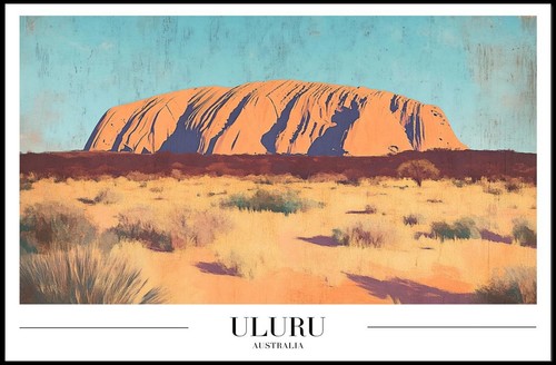 Uluru Desert Vintage Travel Poster | eBay
