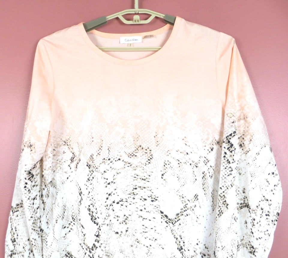 TB12745- CALVIN KLEIN Women's 100% Polyester Asymmetric Top Long Sleeve ...