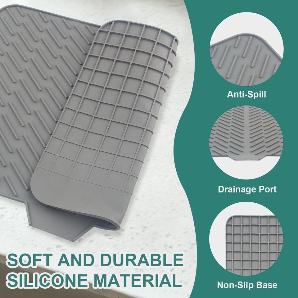 Silicone Dish Drying Mat 23x17 Multiple Usage,Easy clean,Eco-friendly ...