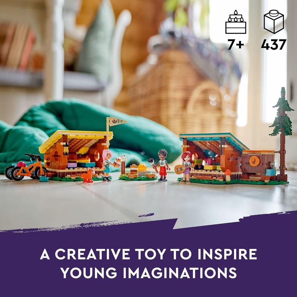 LEGO Friends Adventure Camp Cozy Cabins Camping Toy, Kids’ Nature ...