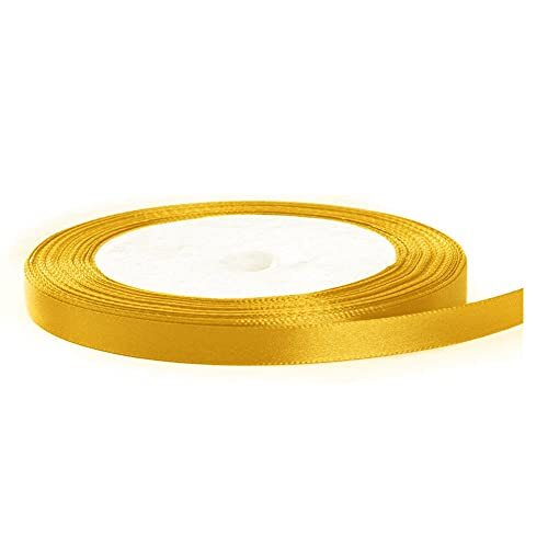 Solid Color Gold Satin Ribbon 1/4 inch X 25 Yard Ribbons Perfect for ...