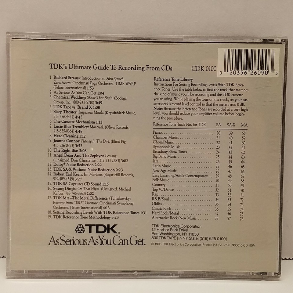 TDK's Ultimate Guide To Recording From CDs Various Artist Samples ...