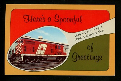 New Jersey NJ postcard Central Railroad train Souvenir Spoon Series ...