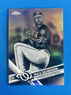 2017 Topps Chrome Max Scherzer Mets Negative Refractor Baseball Card ...