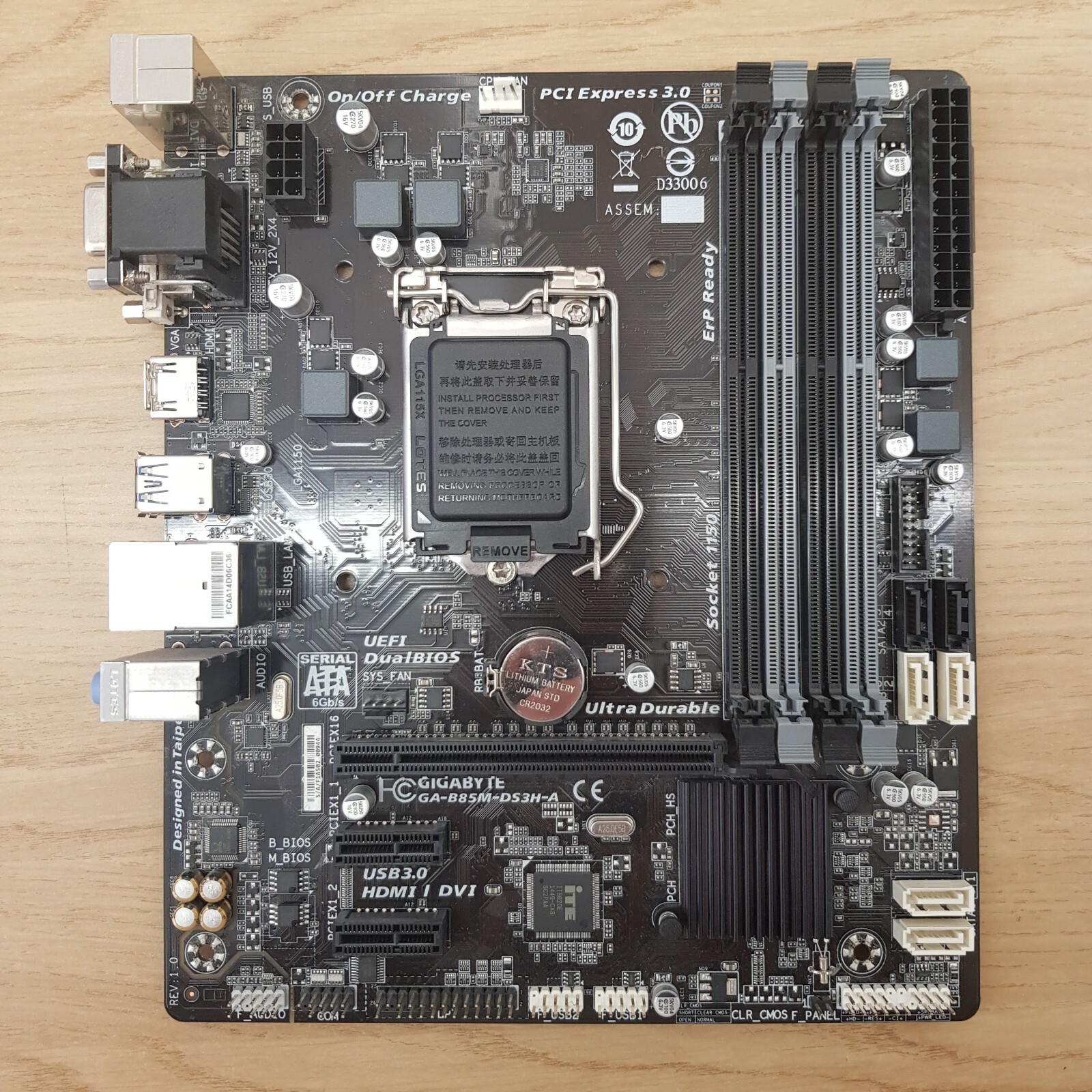Gigabyte GA-B85M-DS3H-A 1150 mATX Motherboard w/ Backplate *FAULTY ...