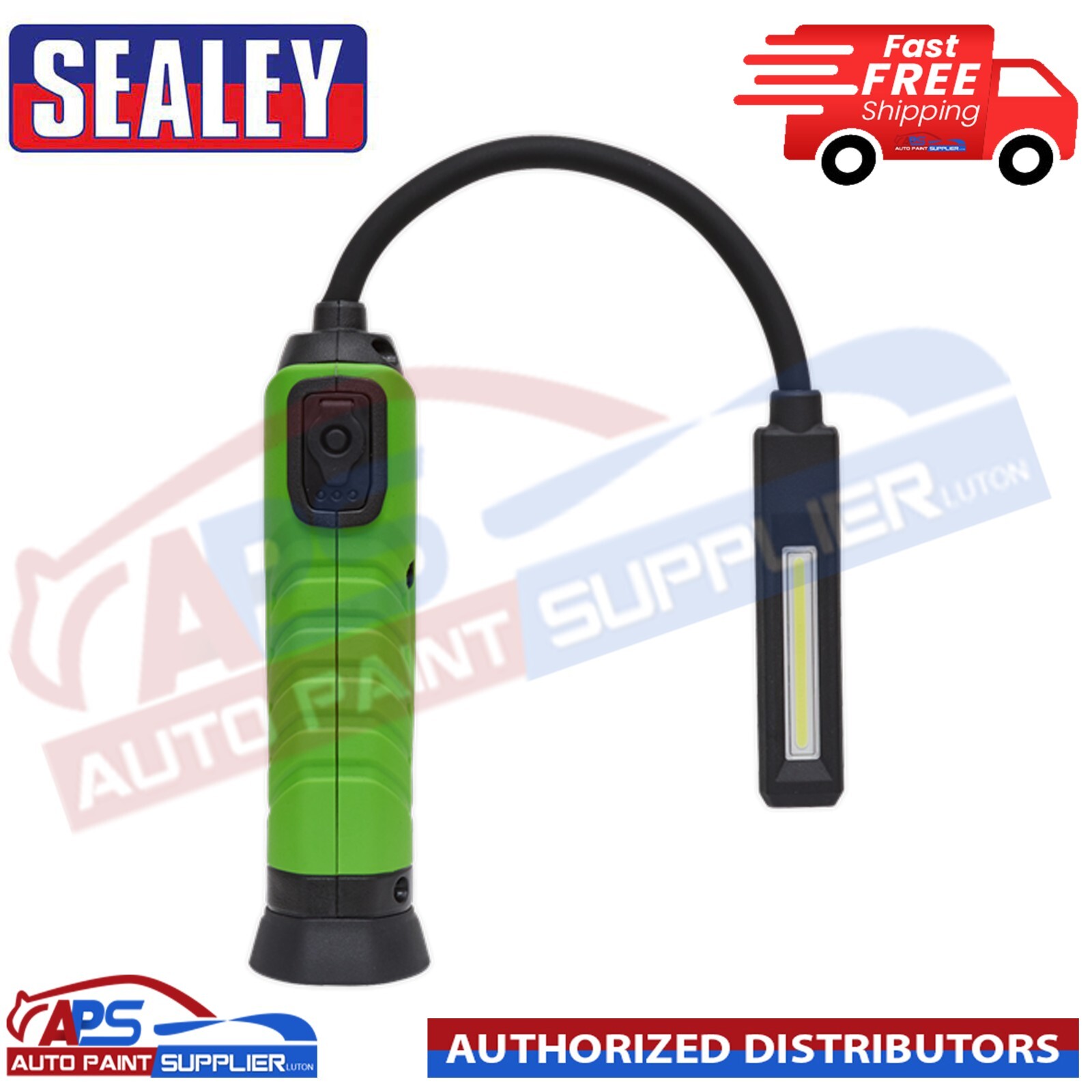 Sealey LEDFLEXG Flexi Rechargeable Green Inspection Lamp Li-ion 1 COB ...