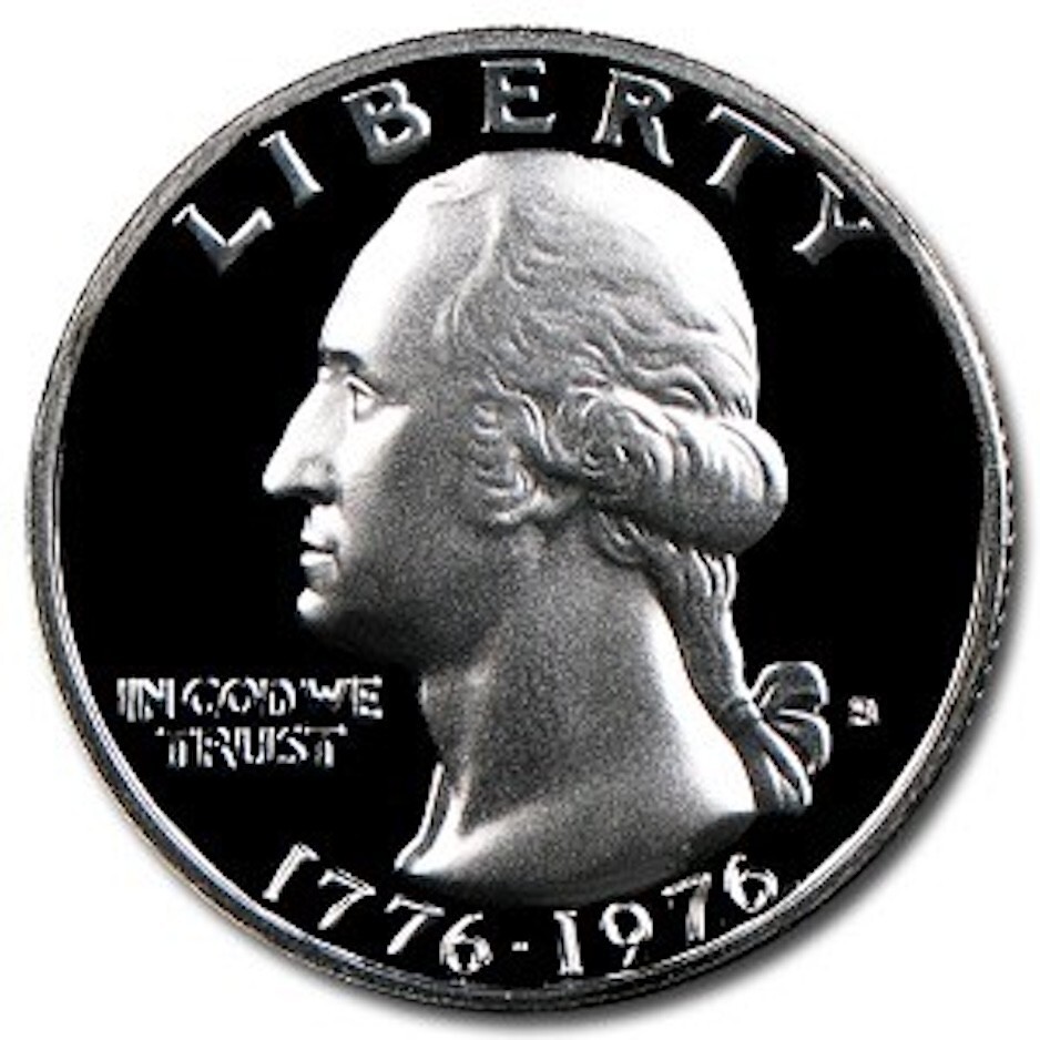 1976-S Washington Bicentennial Quarter / 1776-1976 / Proof w/Color ...