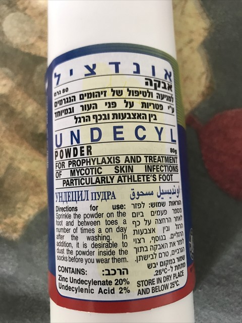 2 Undecyl Powder Treatment Mycotic Skin Infections Athlete's Foot 80g ...