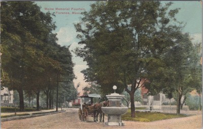 Maine Memorial Fountain Florence Massachusetts MA 1914 Postcard | eBay