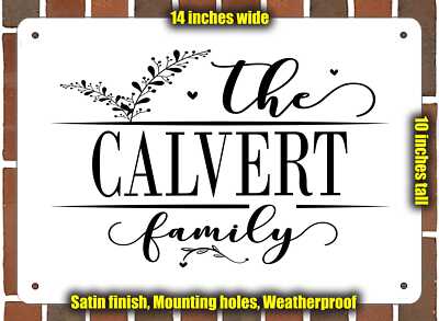 Calvert Family Decorative Metal Door or Wall Plaque (Style 2) | eBay