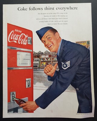 1952 Coca-Cola Soda Soldier Vintage Coke Machine Coke Follows Thirst ...