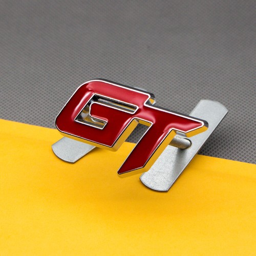 Red Coated Metal GT Letter Front Grille Badge Chrome Grill Sport SUV ...