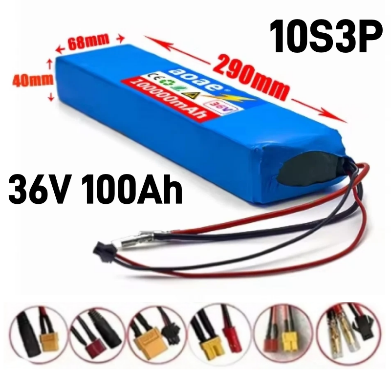 36V 100Ah 10S3P Rechargeable Li-lon Battery Pack For Power Bike Bicycle ...