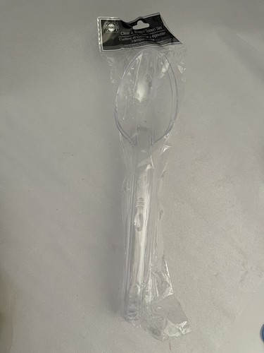 NEW 2 Pc Serving Spoon Set One Slotted Kitchen Tool Plastic Utensil 11. ...