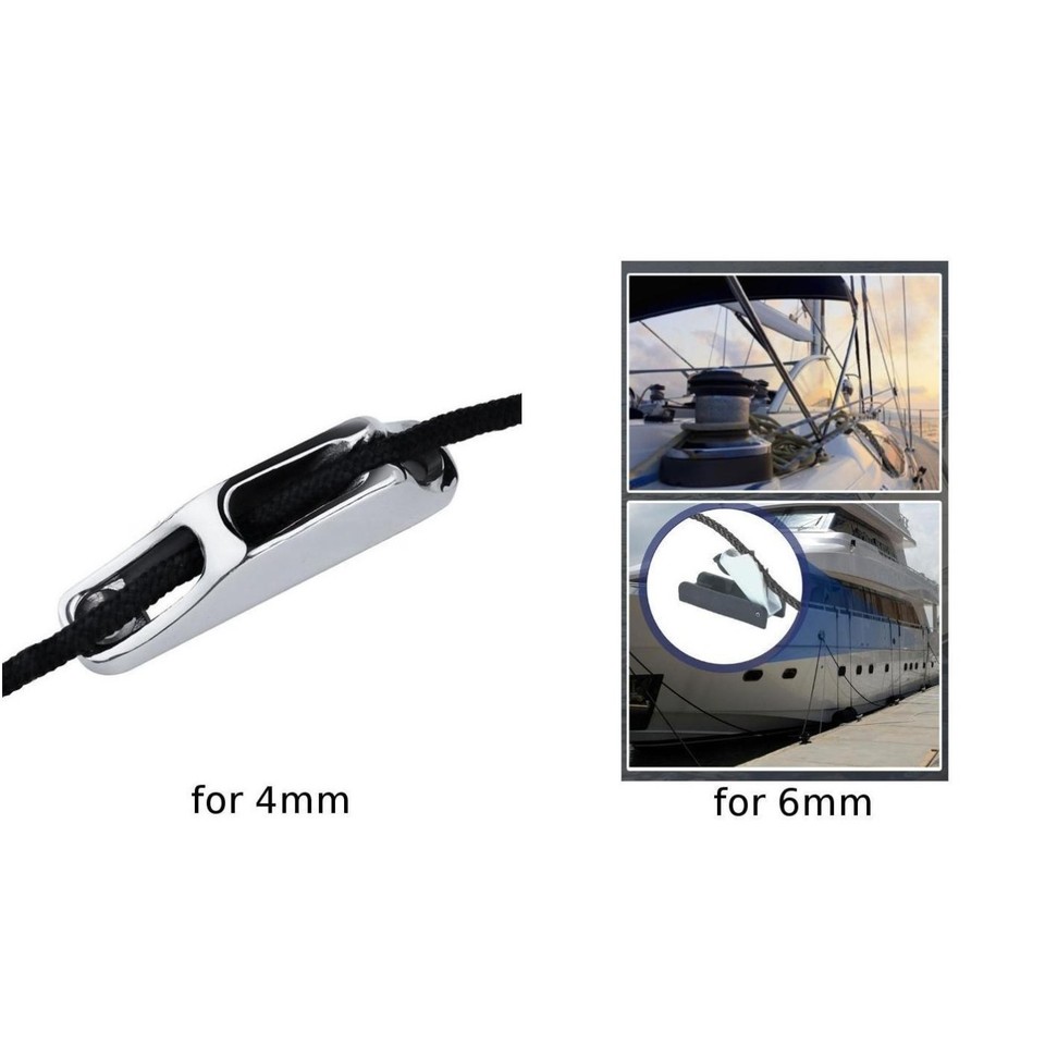 316 Stainless Steel Marine Boat Rope Cleat for Secure Rope Clamping 4mm ...