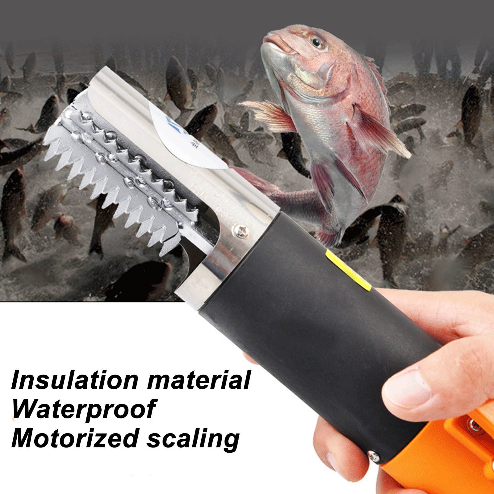 Electric Fish Scale Remover Cordless 56W Motor 6000 Rpm 12V 2000mAh CM ...