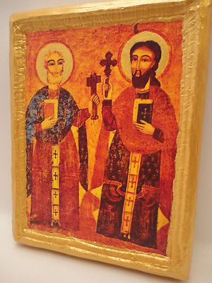 Icon Saint Apostles Peter and Paul Rare Coptic Eastern Orthodox Icon ...