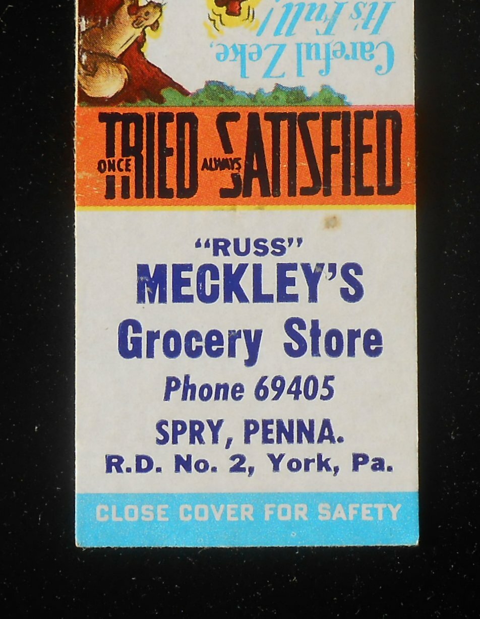 1950s Russ Meckley's Grocery Store Phone 69405 Hillbilly Spry PA York ...