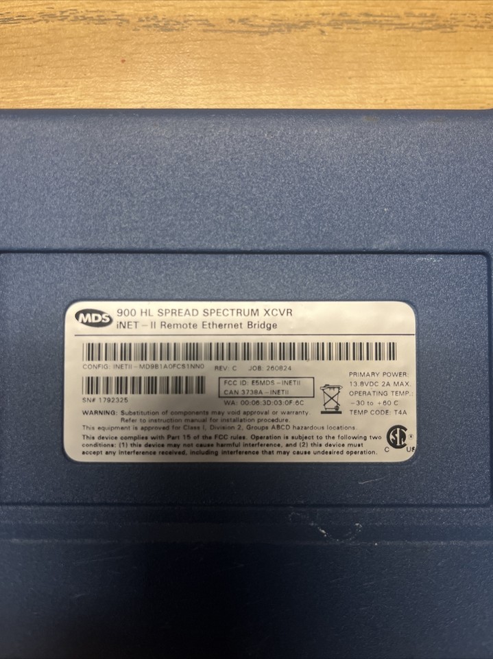 MDS iNET-II 900 Remote Ethernet Bridge | eBay