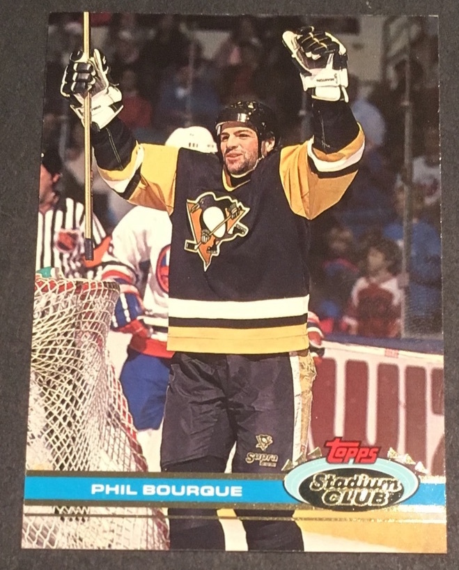 Phil Bourque 1991-1992 Topps Stadium Club Hockey Card #168 Pittsburgh ...
