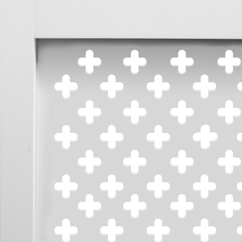 Radiator Cover White Horizontal Vertical Slats E1 MDF Grill Cabinet ...