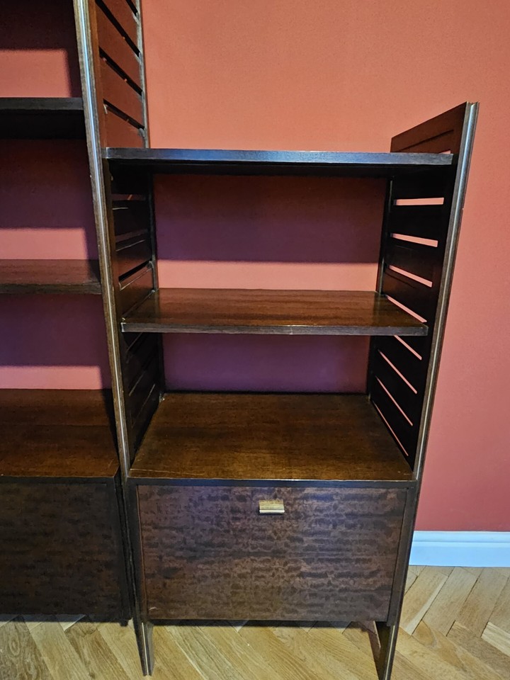 Staples mahogany Ladderax modular shelving unit | eBay