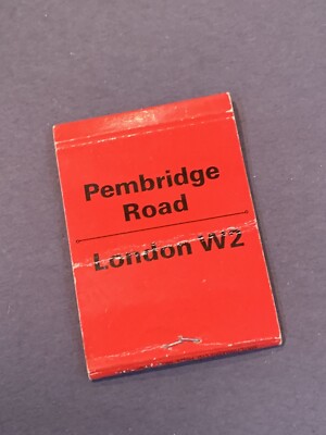 Vintage England Matchbook: “Pembridge Road” London | eBay