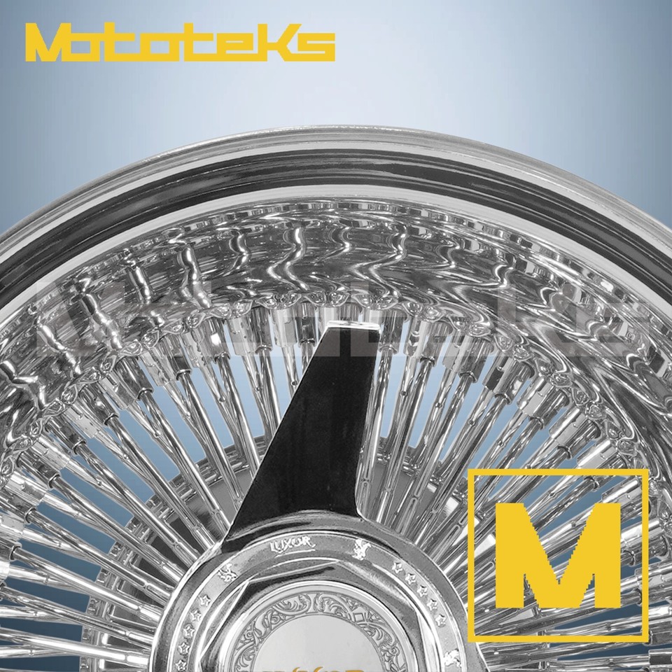 15X10 LUXOR WIRE WHEELS 100 STRAIGHT REV RIM CHROME SINGLE 1 PIECE ...