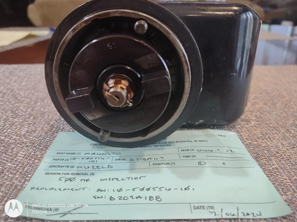 Bendix Magneto , TCM Continental , 10-500556-101 , S6RSC-25P 500 hours ...